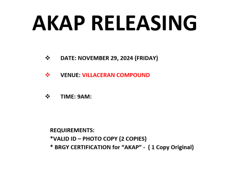 Akap Requirements | PDF