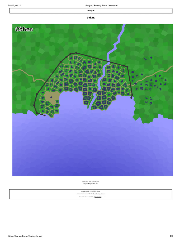 Donjon Fantasy Town Generator 1 | PDF