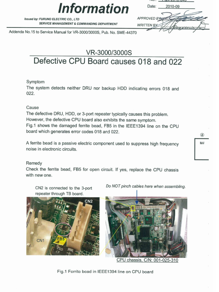 Error 018 022 - VR3000-3000S | PDF