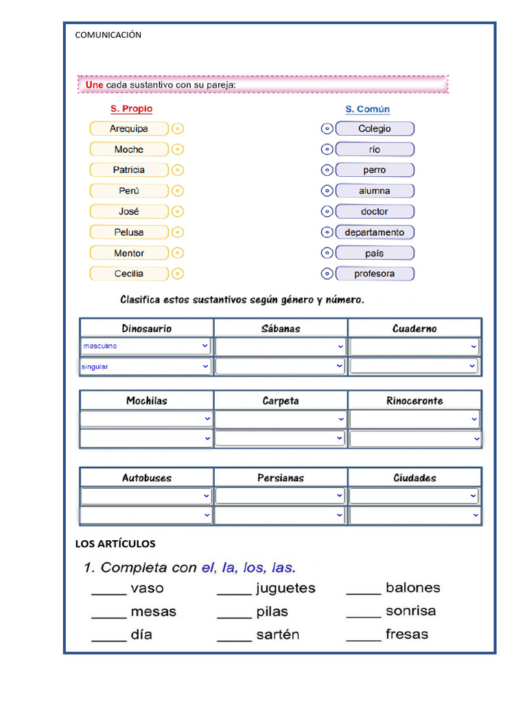 Sustantivos Genero y Numero | PDF