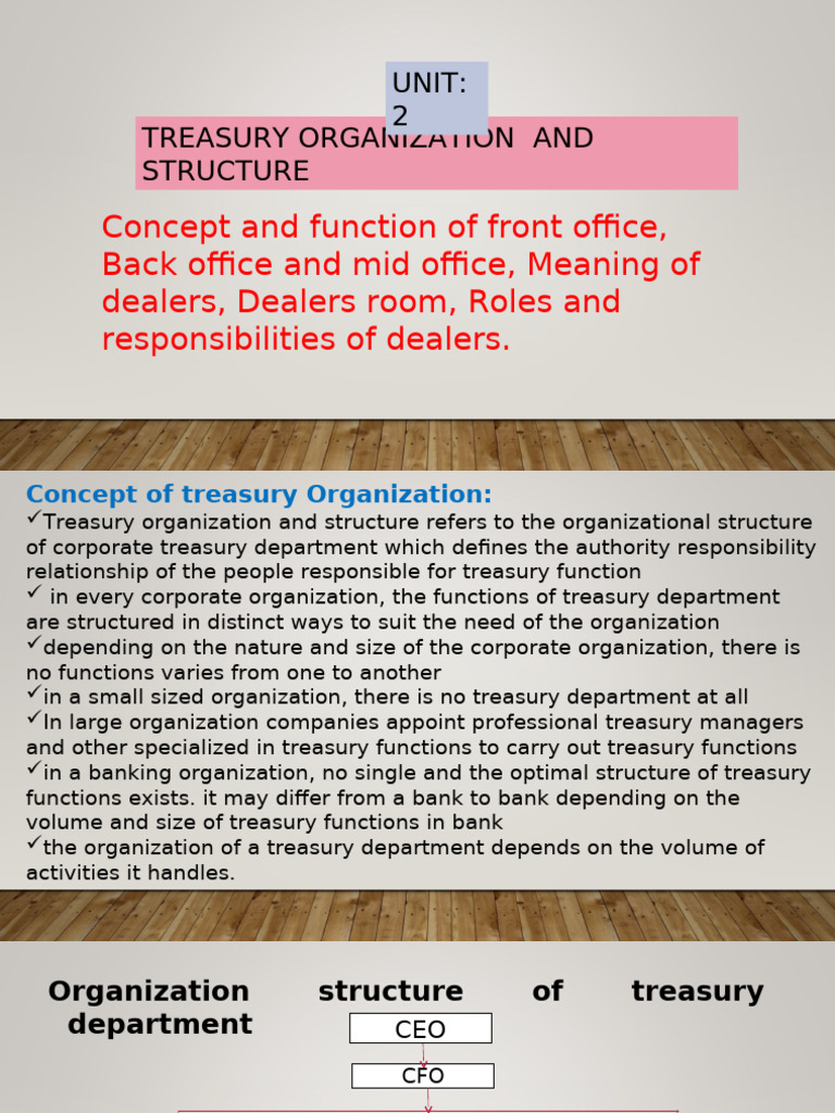 Treasury 2 Organization and Structure | PDF | Financial Risk | Foreign Exchange Market
