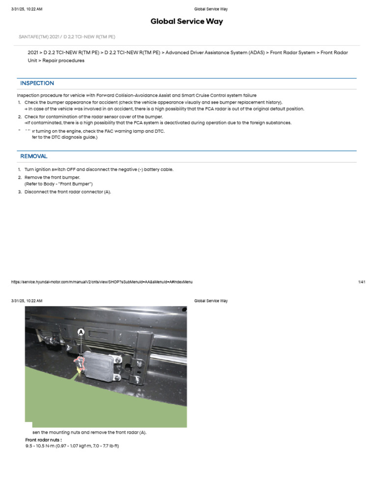 Front Radar Calibration Procedure | PDF | Mirror | Radar
