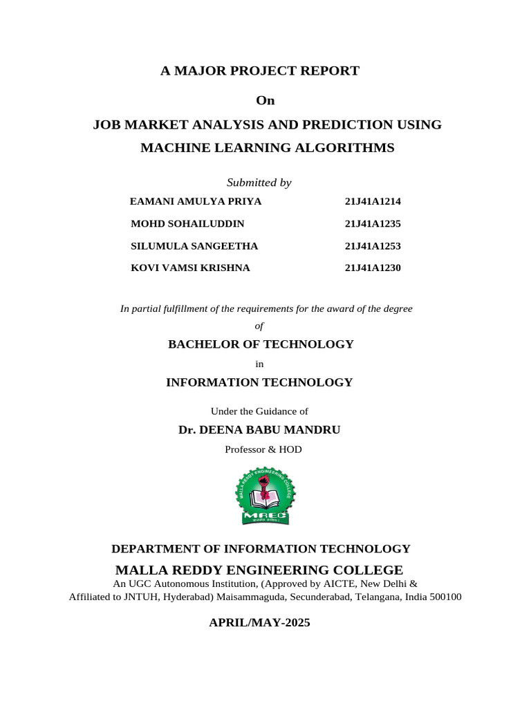 Job Market Analysis Using ML Techniques | PDF | Analytics | Recruitment