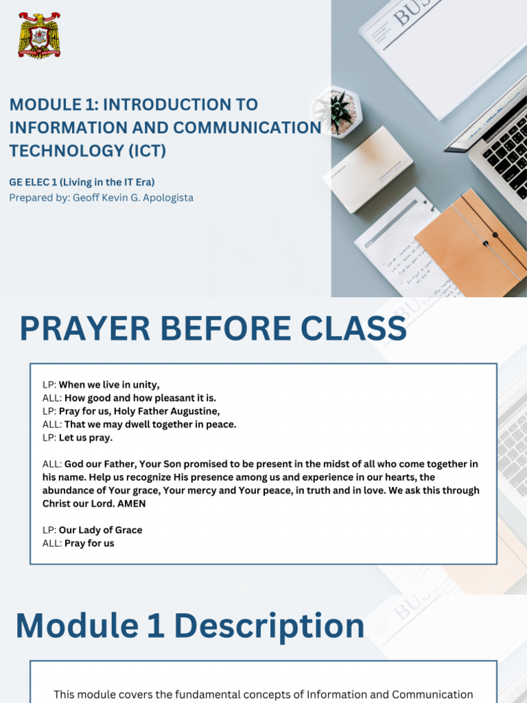 GE9 ELEC 1 Module 1 Introduction To ICT | PDF