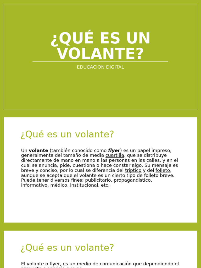 Definición y características del volante | PDF