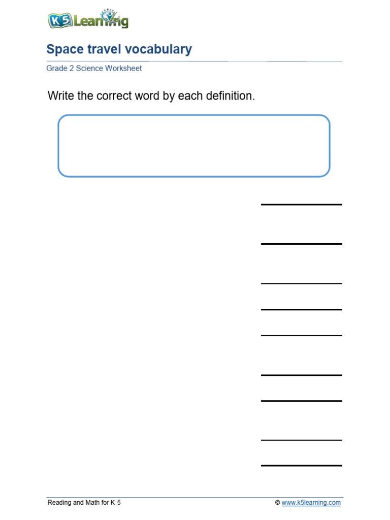 Grade 2 Space Vocabulary | PDF