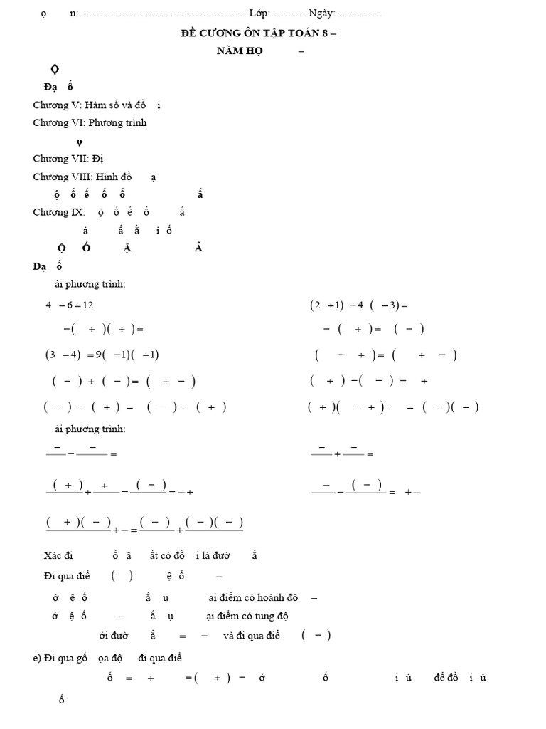 2425_De cuong HK2_Toan 8 | PDF