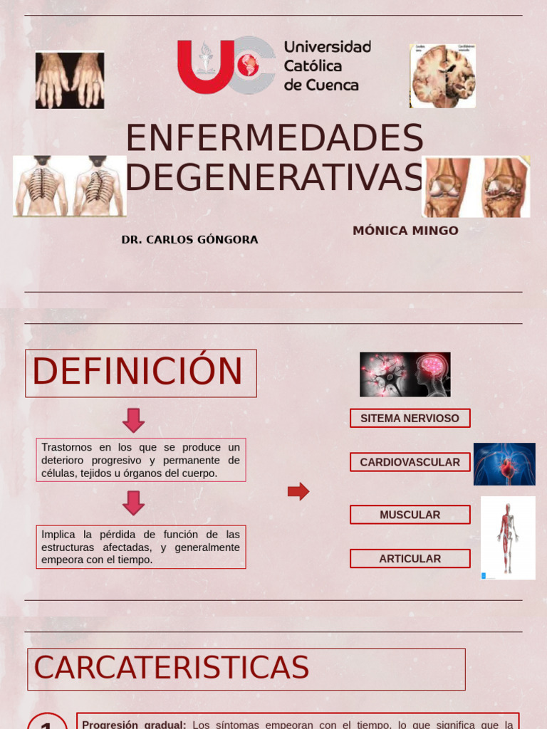 Enfermedades Degenerativas | PDF | Condicion cronica | Osteoartritis