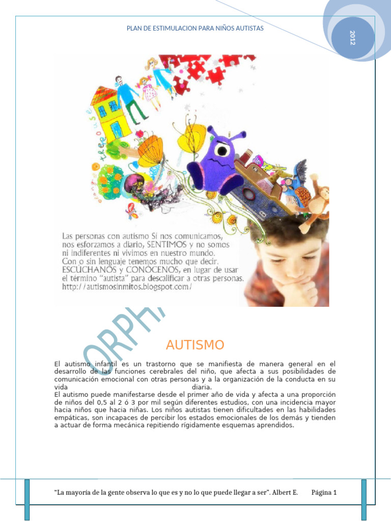 Actividades de Estimulación para Autistas | PDF | Autismo | Aprendizaje