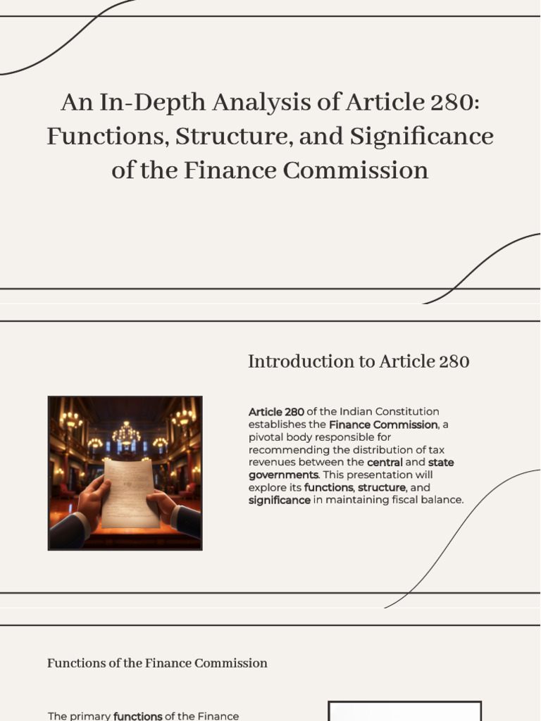 Slidesgo An in Depth Analysis of Article 280 Functions Structure and Significance of The Finance ...