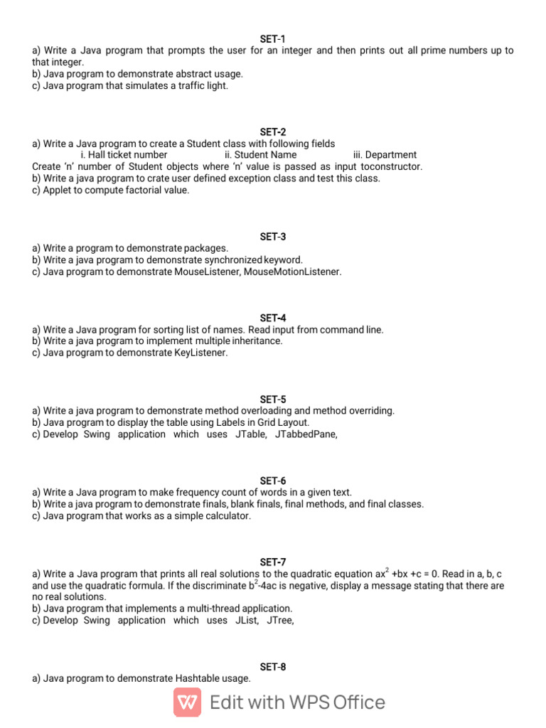 Java Lab External | PDF