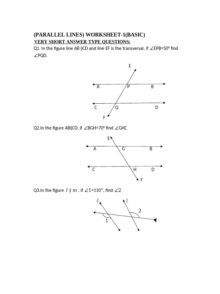 WS-class VIII-parallel Lines | PDF | Space | Elementary Mathematics