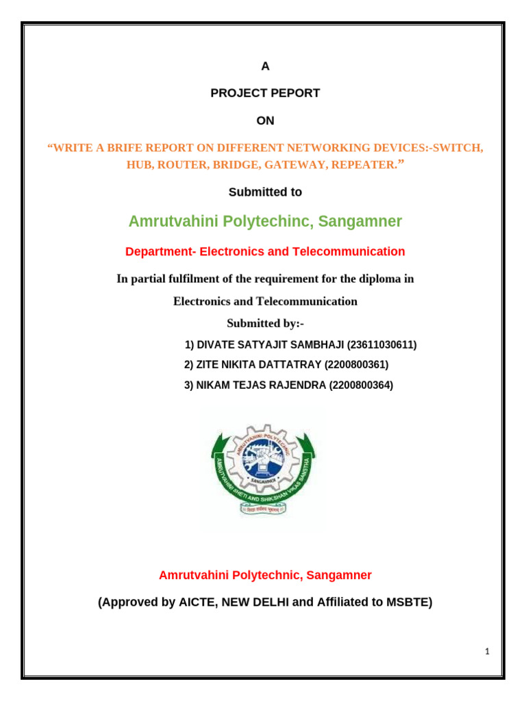 Micro Project Report CND | PDF | Computer Network | Network Switch