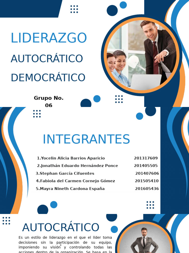 Liderazgo Autocrático y Democrático | PDF | Liderazgo