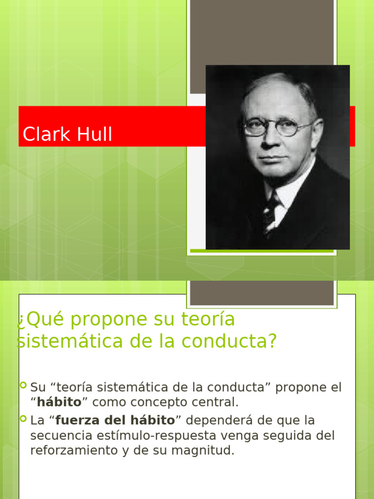 Teoría de Clark Hull y el Hábito | PDF | Condicionamiento clásico ...