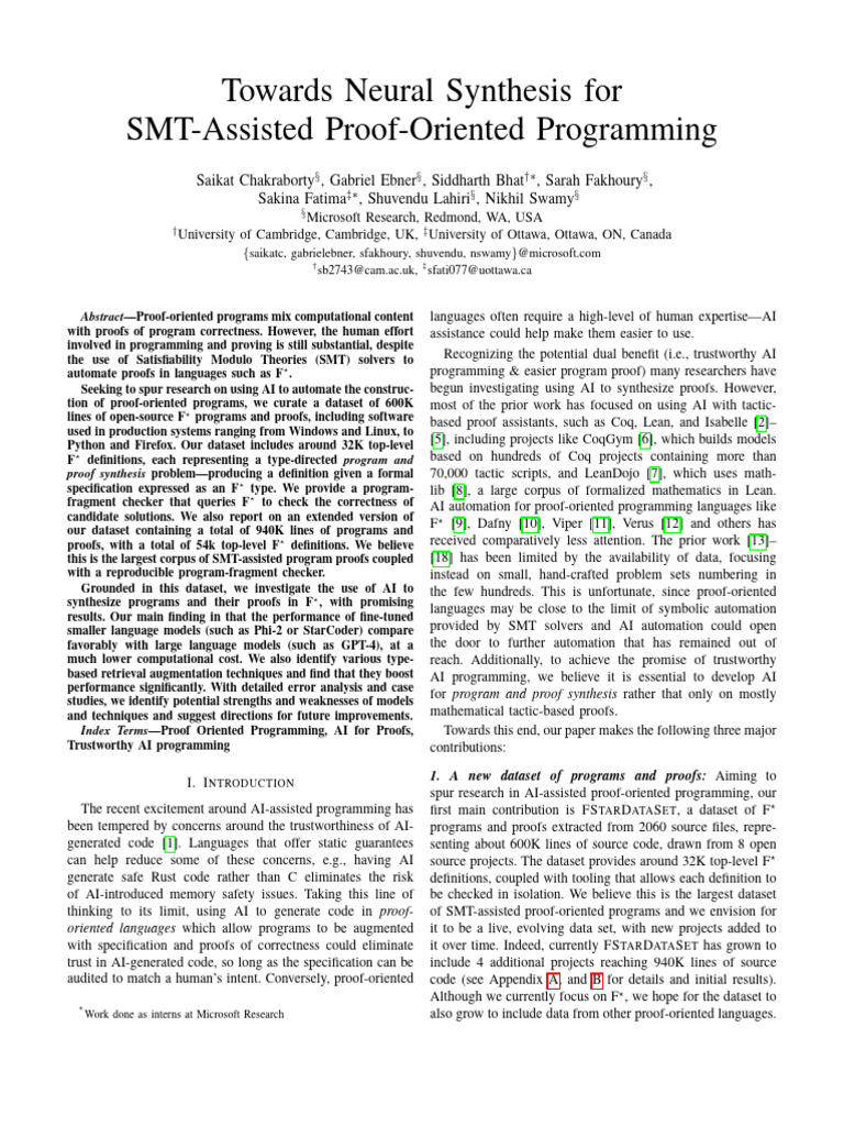 AI-Driven Proof Synthesis in F⋆ Programming | PDF | Artificial ...