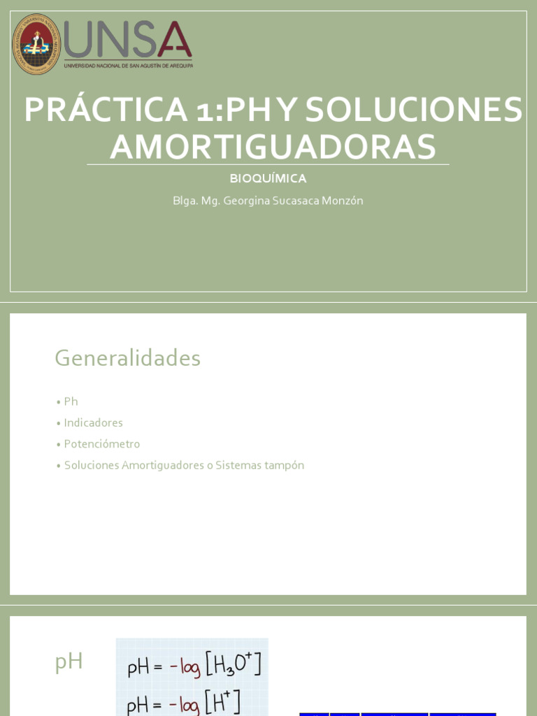 Ph_SOLUCIONES | PDF | Solución tampón | Constante de disociación ácida