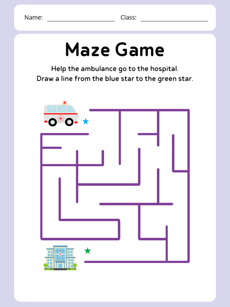 Kids' Maze Game Worksheets | PDF