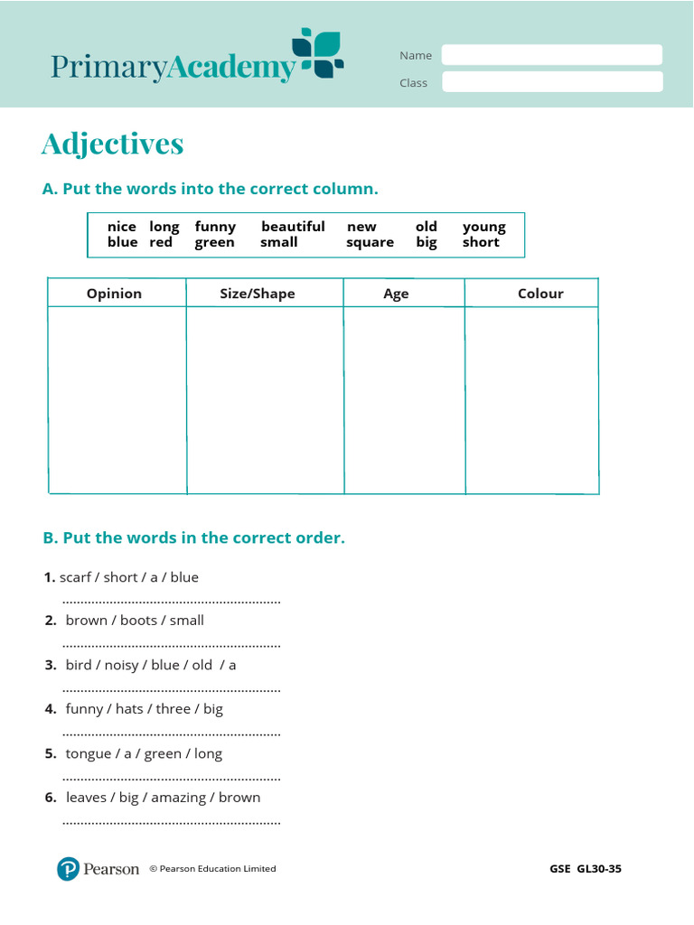 Adjectives 1 | PDF