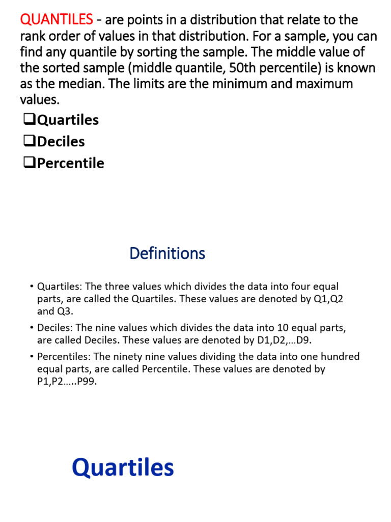 Q4 - Math 10 - Quartiles Deciles and Percentiles Version 4 Quantiles ...