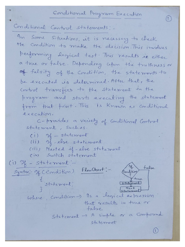 Conditional Control Statements 1 | PDF
