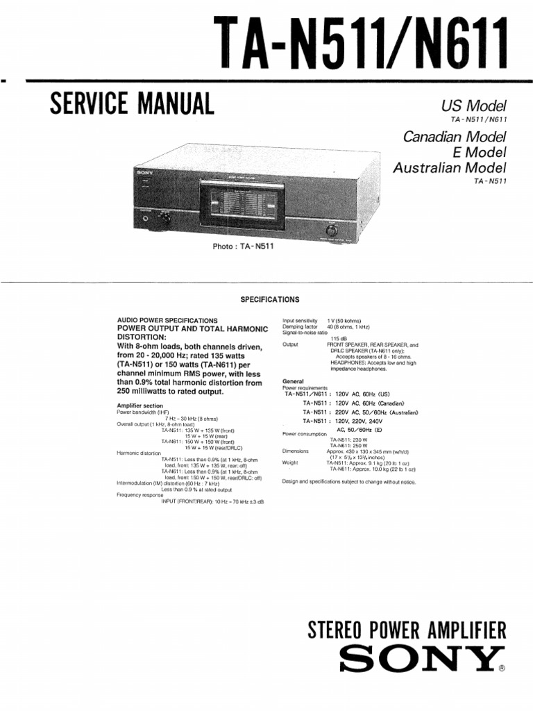 sony_ta-n511_ta-n611_power_amplifier | PDF