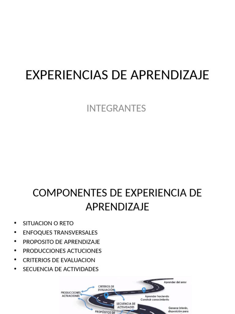 Experiencias de Aprendizaje | PDF