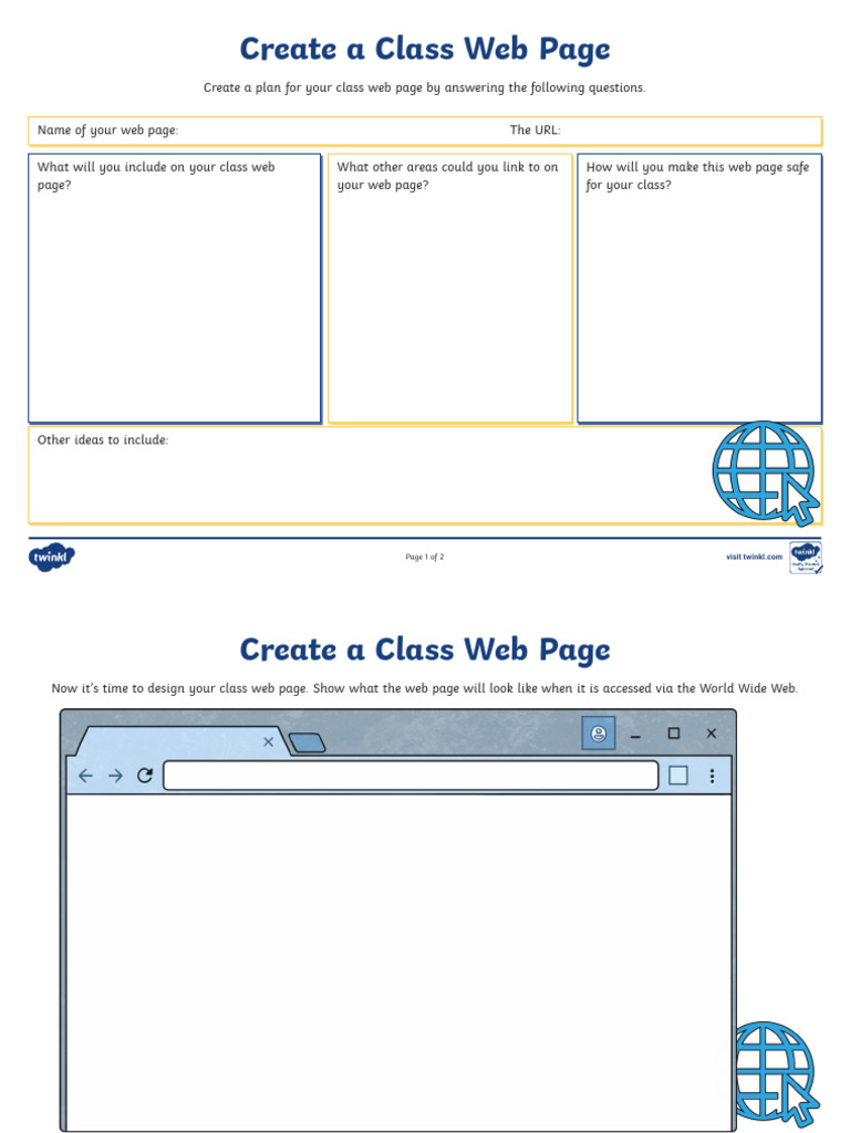 Create A Class Web Page Activity | PDF
