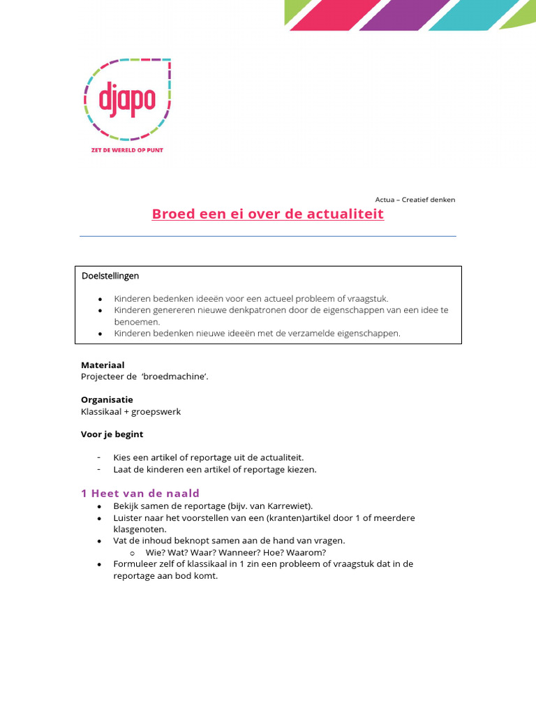 Actua Creatief-Denken Sjabloon | PDF
