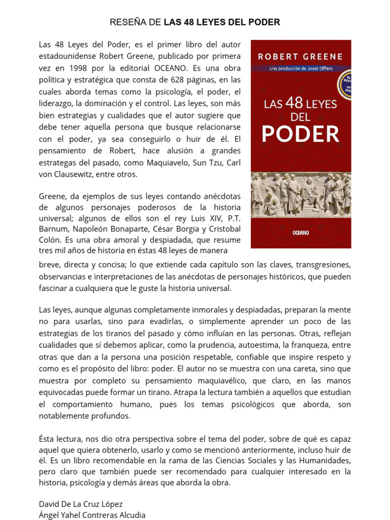 RESEÑA DE LAS 48 LEYES DEL PODER - PDF - 20250320 - 235940 - 0000 | PDF
