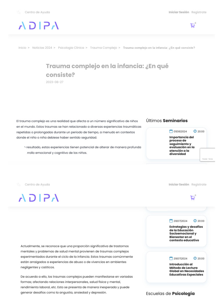 Trauma Complejo en la Infancia | PDF | Trastorno de estrés ...