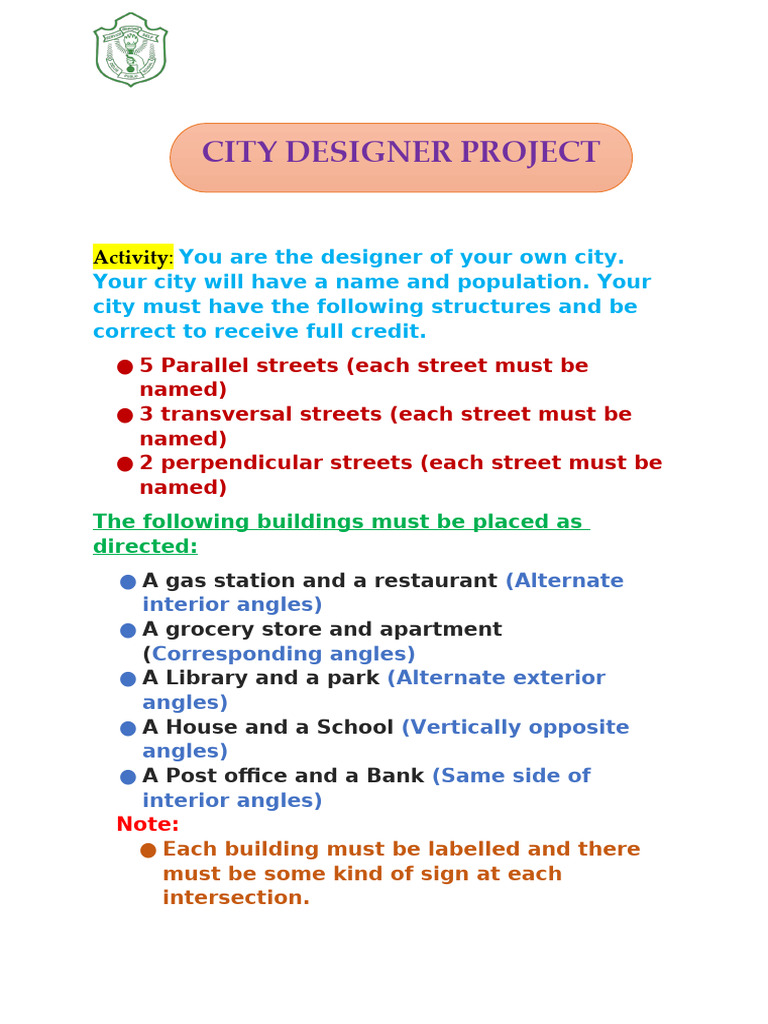 City Designer Project: Activity | PDF