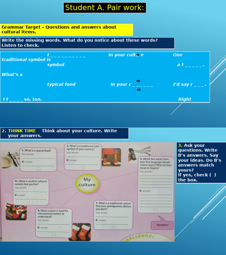 3. a. Student a Pairwork | PDF