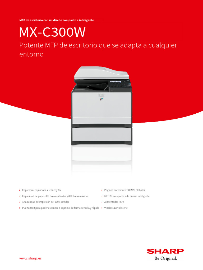 MFP Compacta Sharp MX-C300W: Especificaciones | PDF | Impresora ...