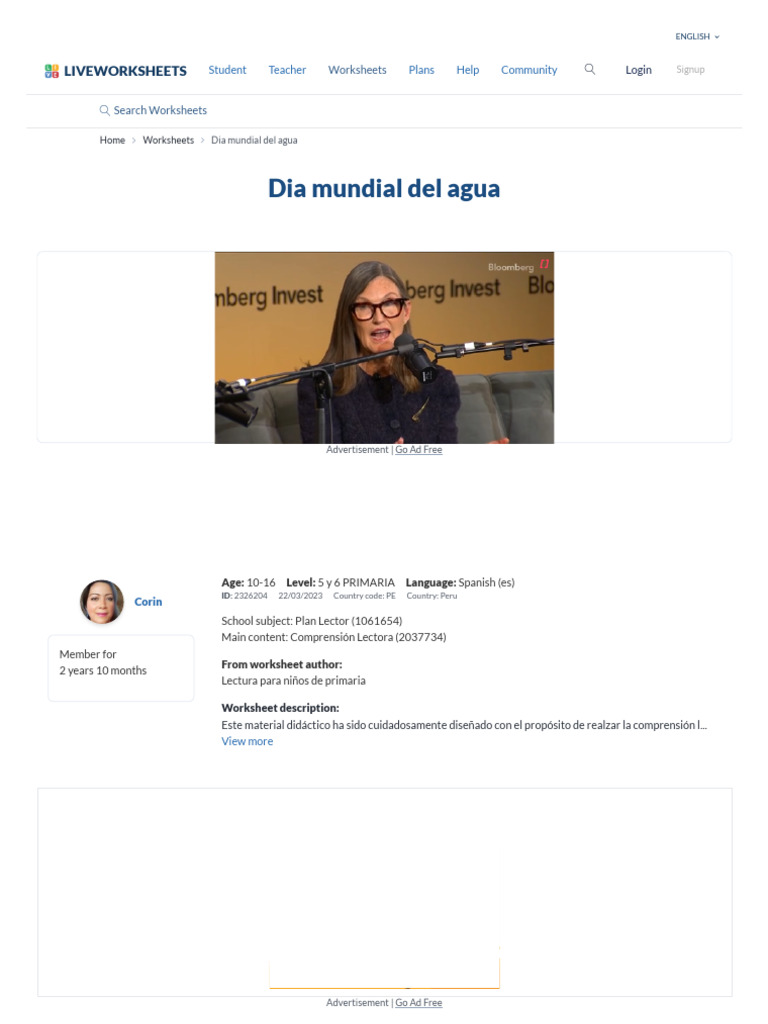 Dia Mundial Del Agua - Corin - LiveWorksheets | PDF