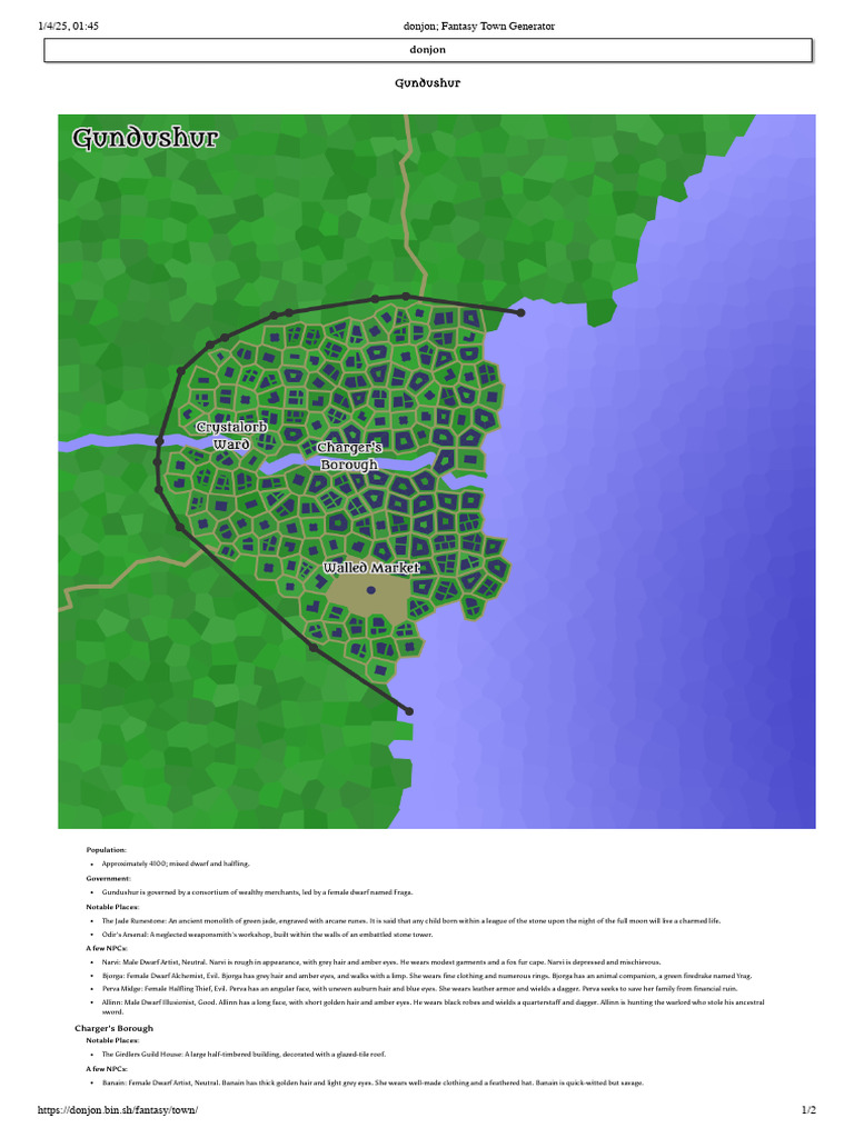 donjon; Fantasy Town Generator | PDF