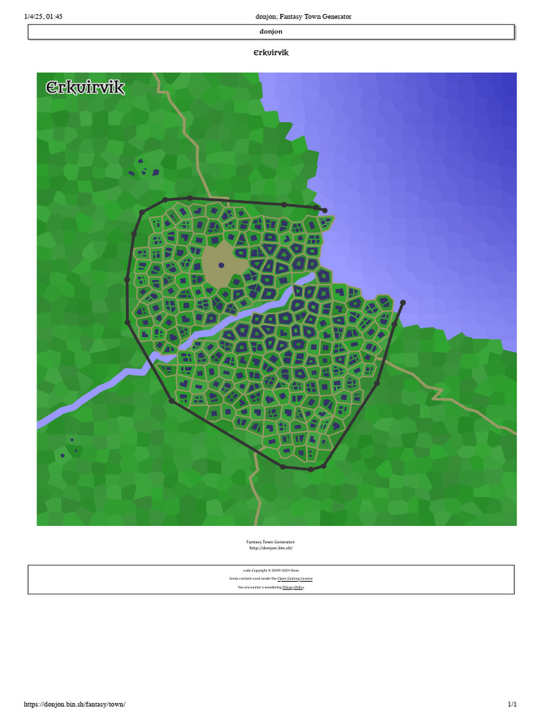 Donjon Fantasy Town Generator 1 | PDF
