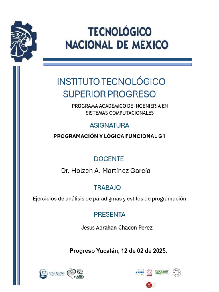 Ejercicios de Análisis de Paradigmas y Estilos de Programación - Jesus Chacon | PDF ...