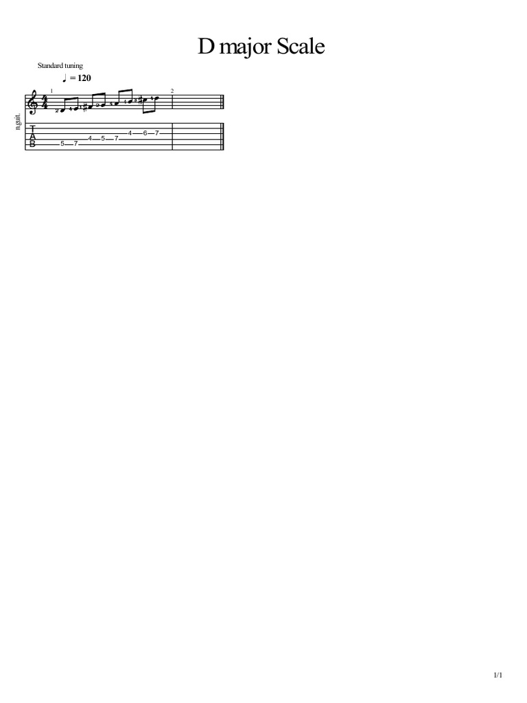 d Major Scale | PDF