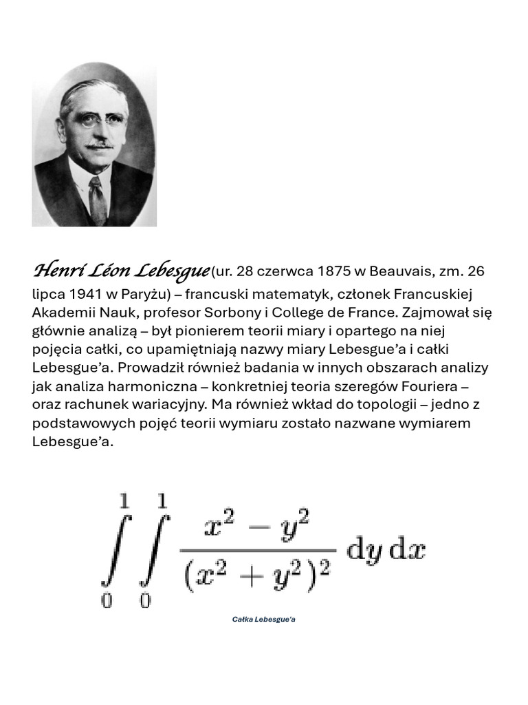 Henri Léon Lebesgue | PDF