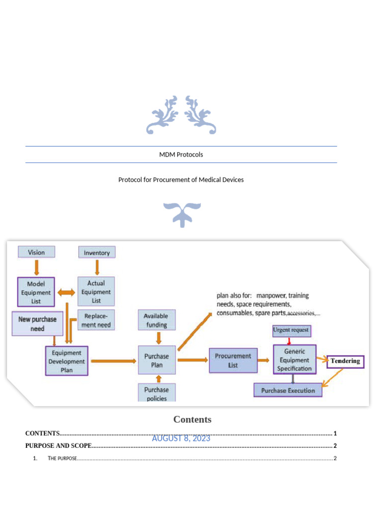 Protocol For Procurement of Medical Devices | PDF | Medical Device ...