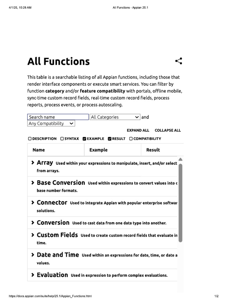Appian Functions | PDF