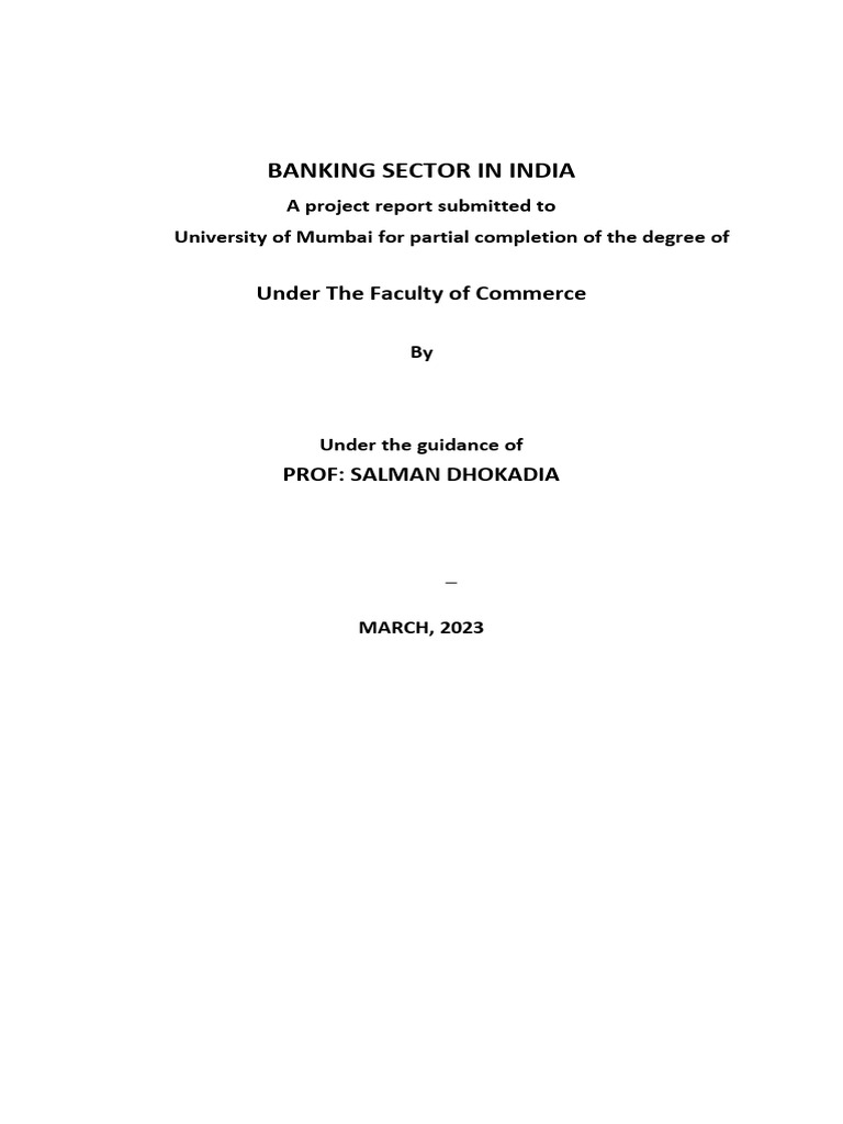 Swarup .Patil .36 Banking Sector in India | PDF | Banks | Cheque