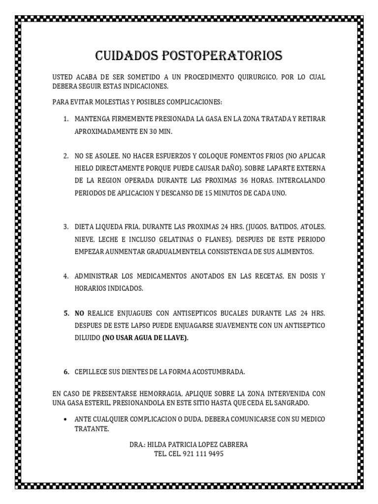 Cuidados Postoperatorios Esenciales | PDF