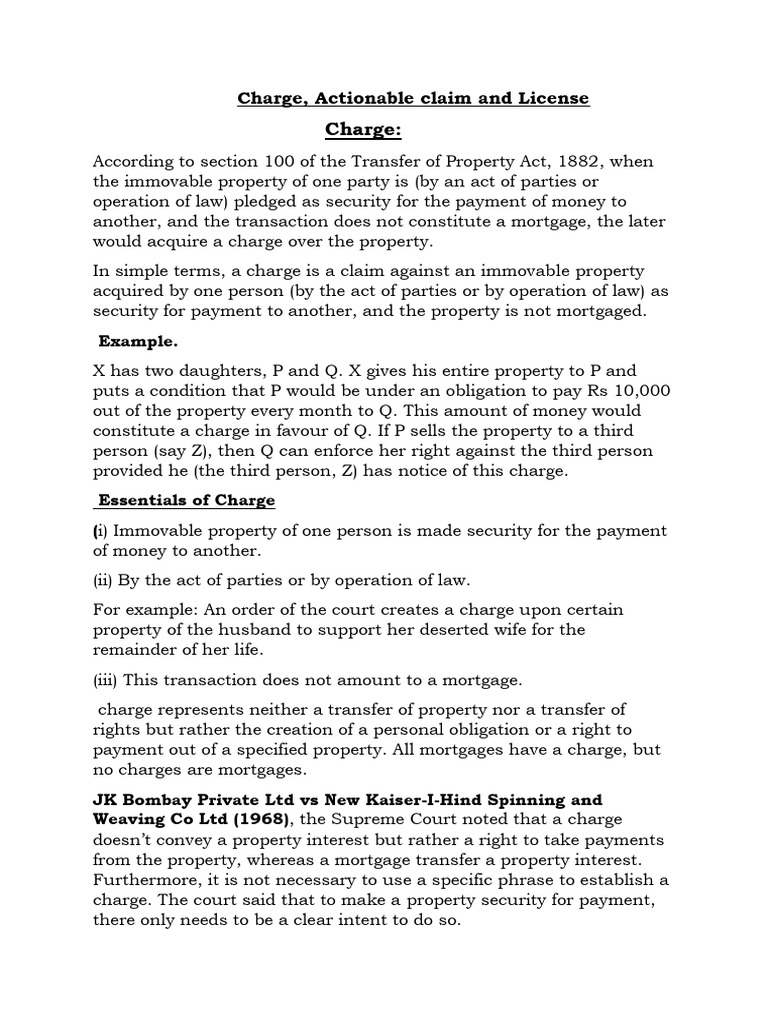Charge | PDF | License | Property