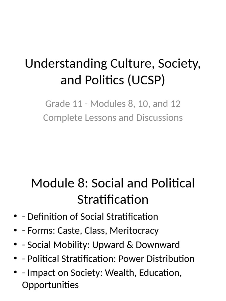 UCSP Complete Modules | PDF | Social Mobility | Elections