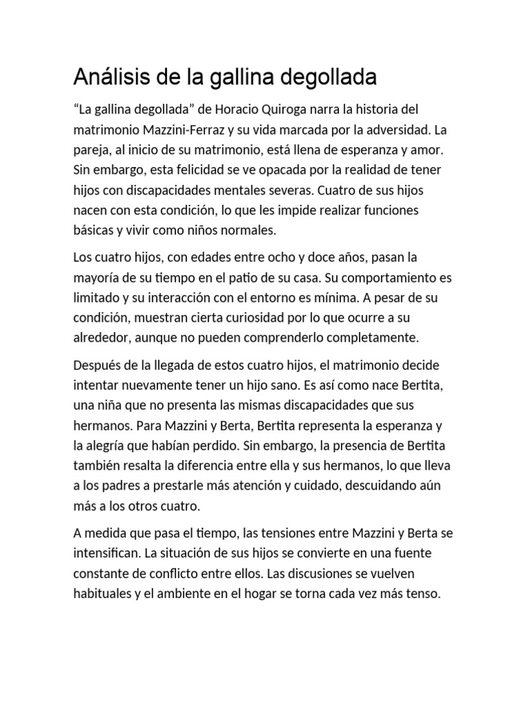 Análisis de la gallina degollada | PDF