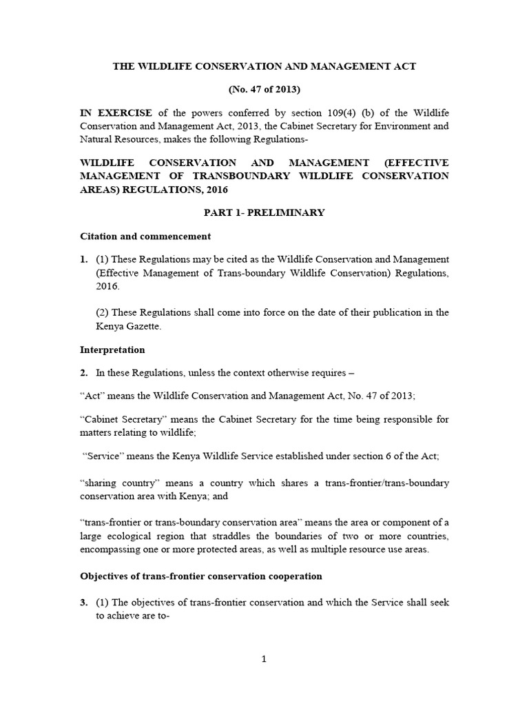 KWS - Transboundary Conservation | PDF | Conservation Biology ...