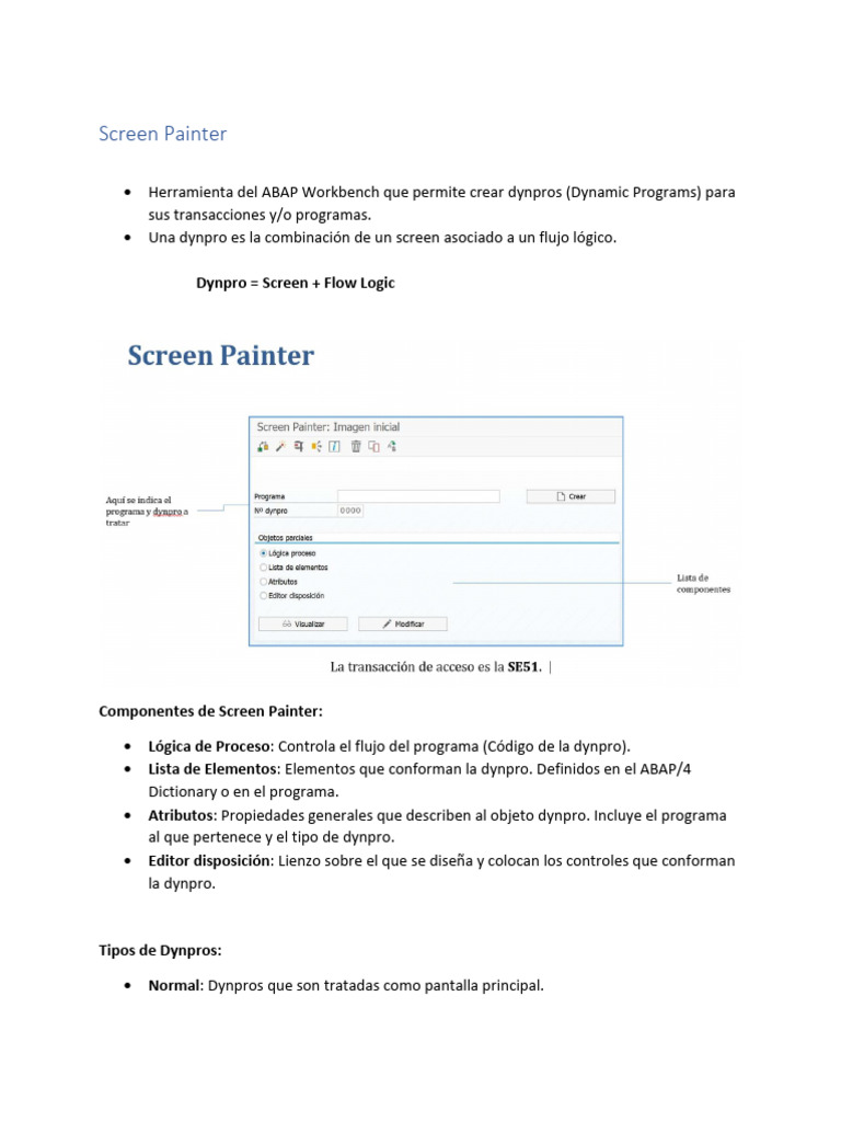 Screen Painter - SAP ABAP | PDF | Variable (informática) | Menú ...