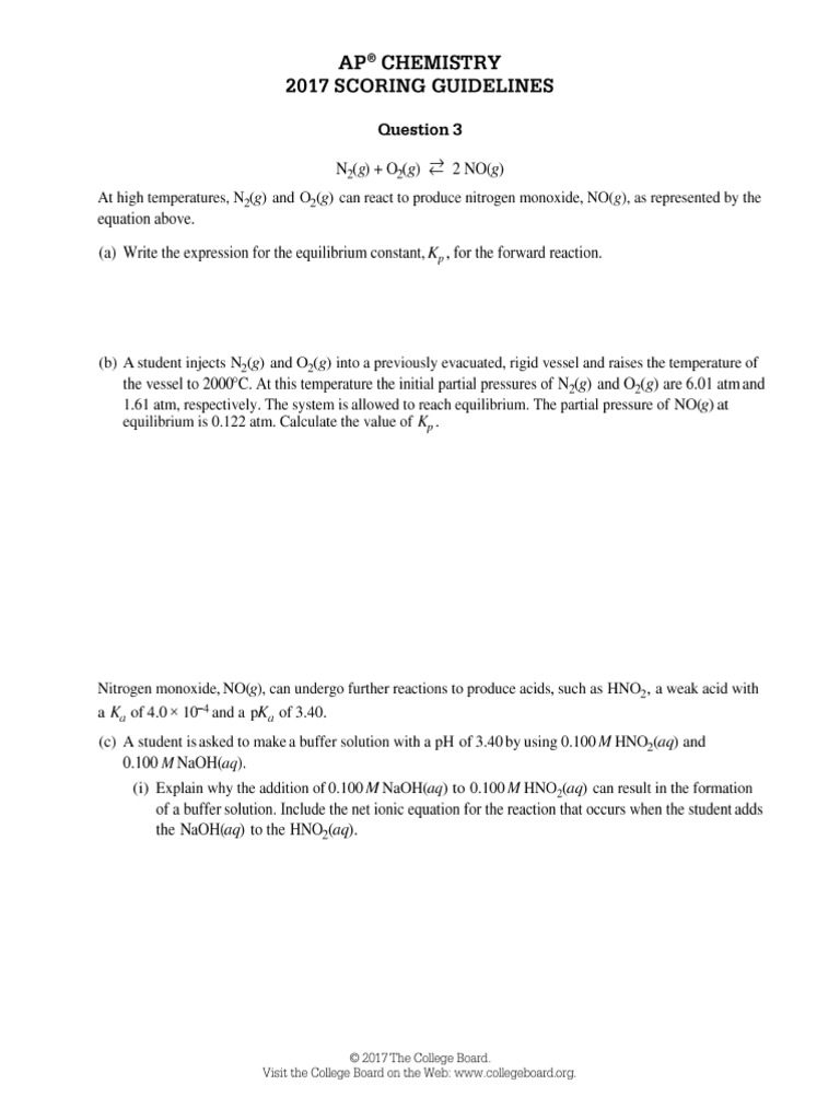 2017 AP Chemistry Acids and Bases | PDF | Chemical Equilibrium | Buffer ...